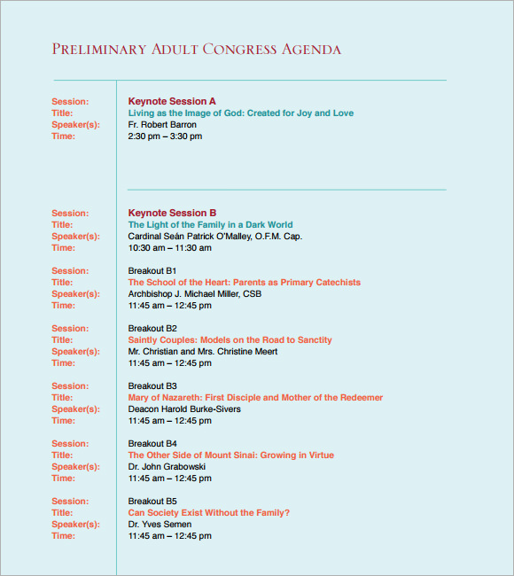 FREE 7 Conference Agenda Samples In PDF MS Word