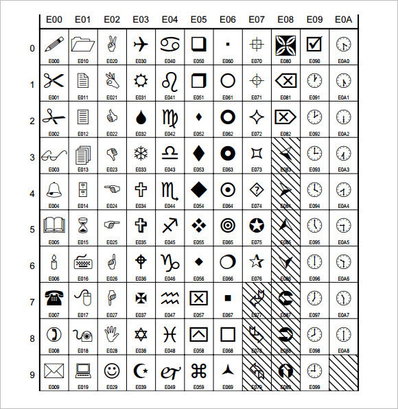 FREE 8 Sample Wingdings Chart Templates In PDF MS Word