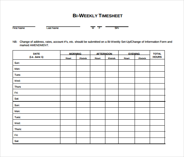 FREE 10 Biweekly Timesheet Templates In Google Docs Google Sheets 
