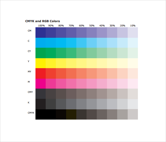 FREE 8 Sample CMYK Color Chart Templates In PDF MS Word