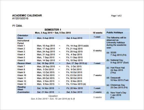 Bill Calendar Template Printable DocTemplates