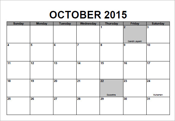 12 Blank Calendar Templates Free Samples Examples Format Sample 