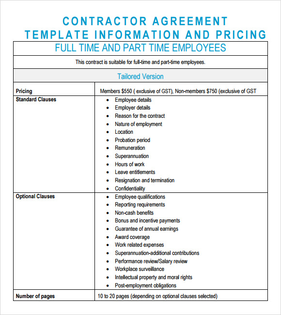 9+ Sample Contract Agreements | Sample Templates