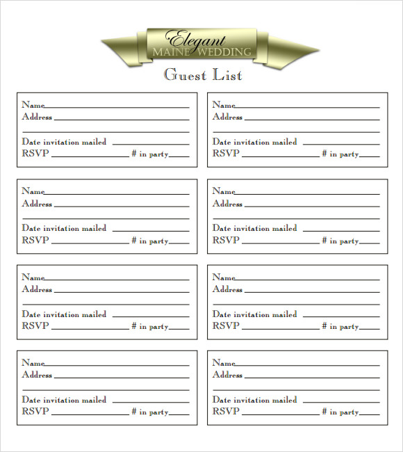 FREE 6 Wedding Guest List Samples In PDF MS Word