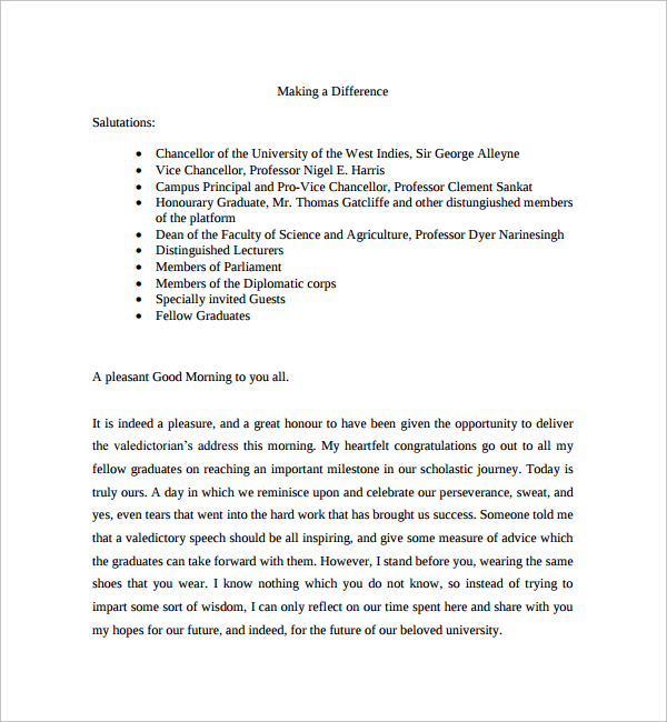 11 Valedictorian Speech Examples PDF Sample Templates