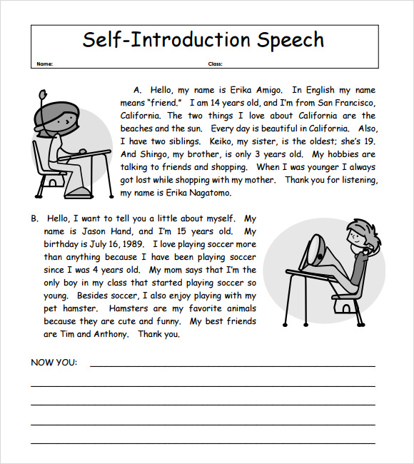 FREE 7 Self Introduction Speech Examples For In PDF