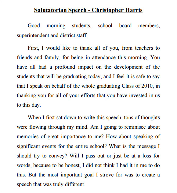 How To Write A School Speech