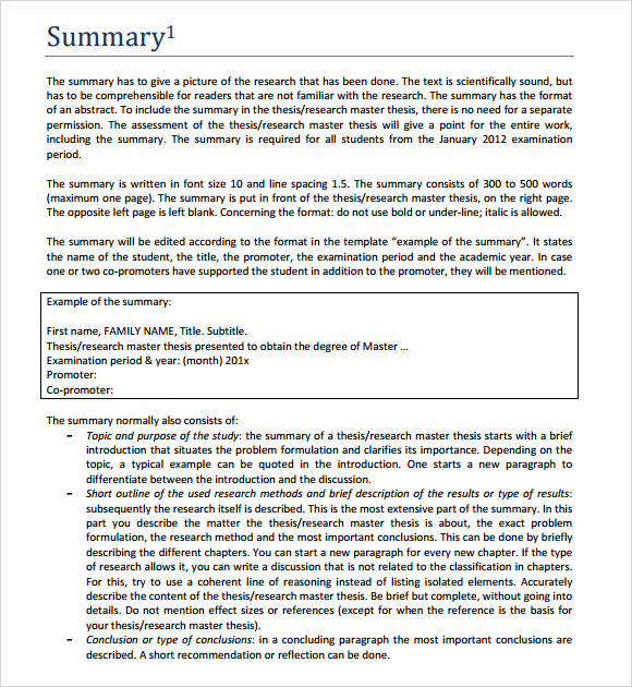 FREE 5 Sample Chapter Summary Templates In PDF MS Word
