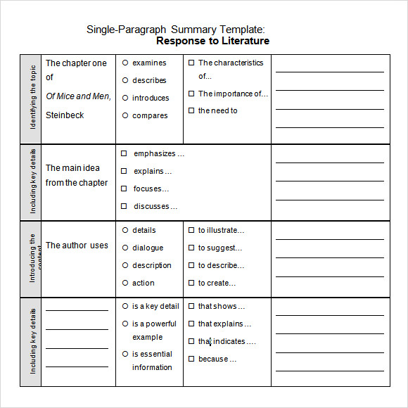 FREE 5 Sample Chapter Summary Templates In PDF MS Word