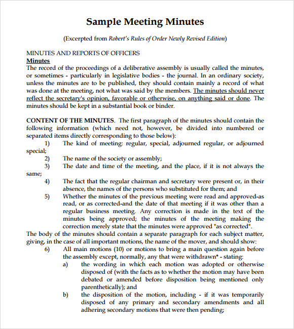 FREE 7 Sample Meeting Summary Templates In PDF