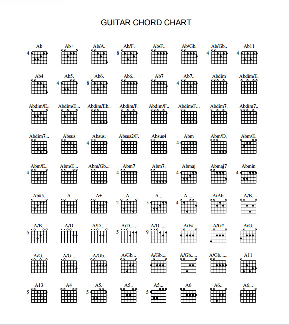 Blank Guitar Chord Template Word