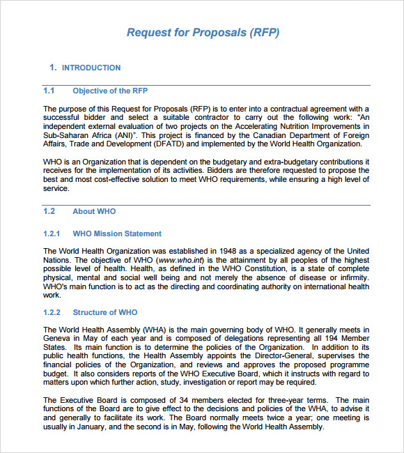 FREE 11 Sample RFP Templates In PDF MS Word
