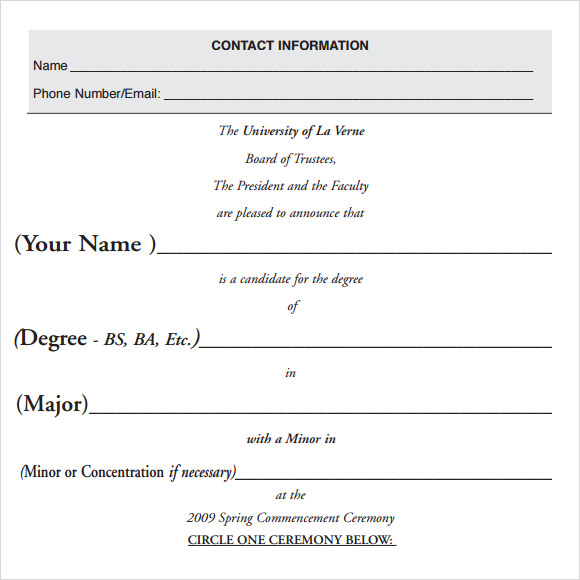 FREE 8 Sample Graduation Announcement Templates In PDF MS Word