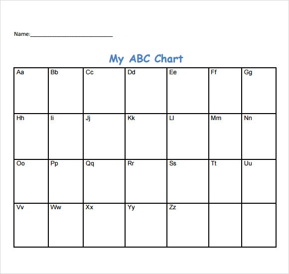FREE 9 ABC Chart Templates In PDF MS Word