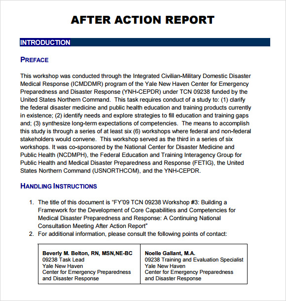 FREE 11 Sample After Action Reports In PDF Google Docs Apple Pages 