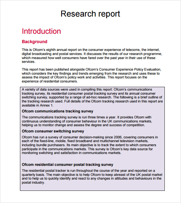 FREE 11 Sample Research Reports In MS Word Google Docs Pages PDF