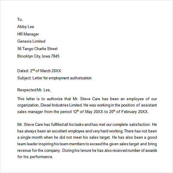 FREE 9 Sample Proof Of Employment Letter Templates In PDF MS Word FREE 9 Sample Proof Of Employment Letter Templates In PDF MS Word