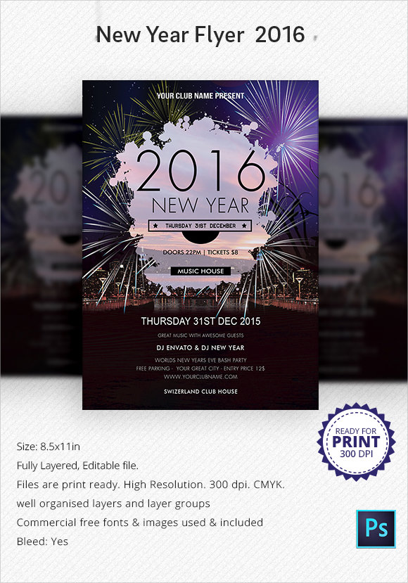 FREE 35 New Year Party Flyer Templates In PSD PDF AI