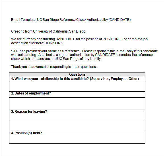 15 Reference Check Templates To Download For Free Sample Templates