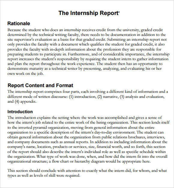 FREE 14 Sample Internship Report Templates In Google Docs MS Word Apple Pages