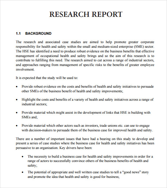 FREE 7 Sample Research Reports In PDF