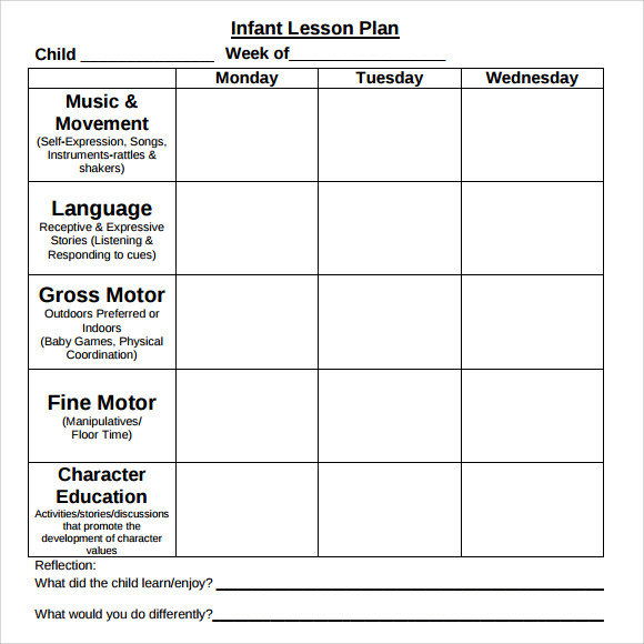 8 Sample Toddler Lesson Plans Sample Templates