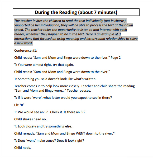 FREE 8 Sample Guided Reading Lesson Plan Templates In PDF