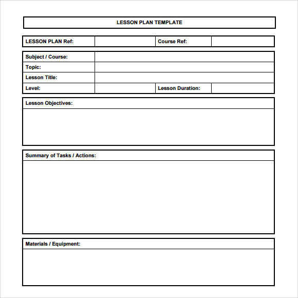 Free Printable Lesson Plan Template Free 6 Sample Printable Lesson 