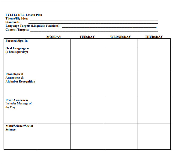 Naeyc Lesson Plan Template For Preschool 2FA