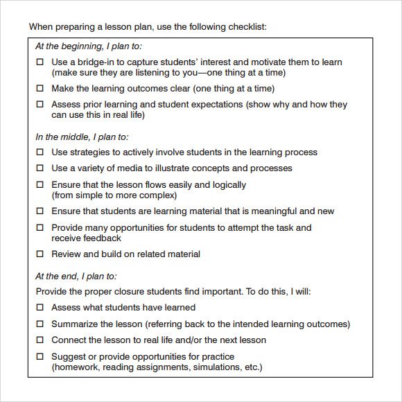 FREE 9 Sample Teacher Lesson Plan Templates In PDF MS Word Excel