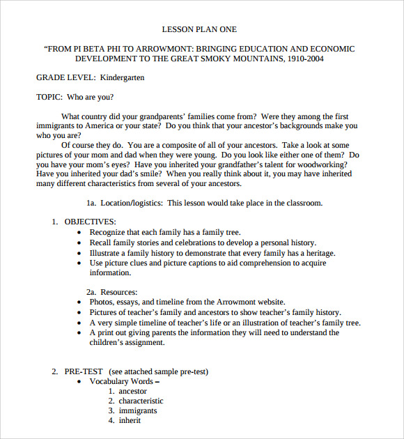 FREE 8 Sample Kindergarten Lesson Plan Templates In PDF MS Word FREE 8 Sample Kindergarten Lesson Plan Templates In PDF MS Word