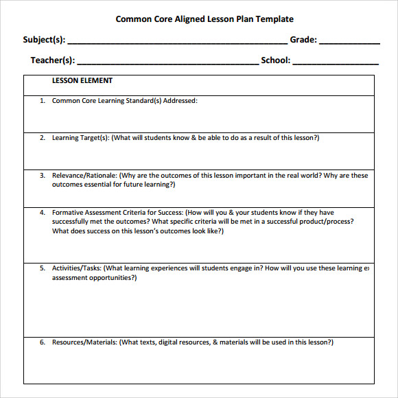FREE 8 Sample Kindergarten Lesson Plan Templates In PDF MS Word