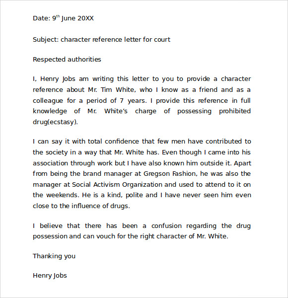 Writing A Letter Of Recommendation For A Friend At Court