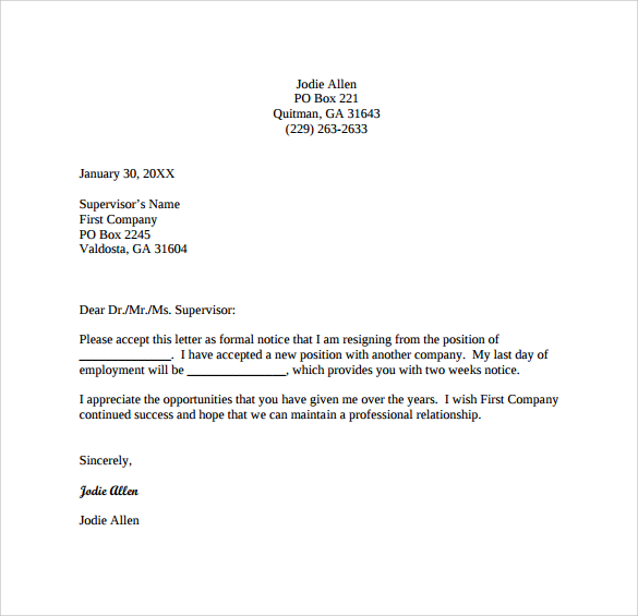 FREE What Is Two Weeks Notice With Samples 
