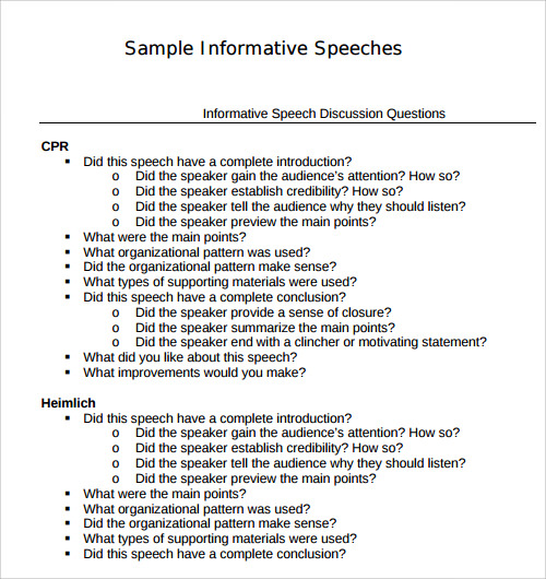 23 Sample Speech Examples PDF Sample Templates