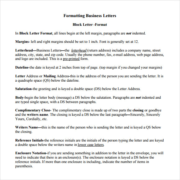 FREE 7 Proper Business Letter Formats In PDF MS Word
