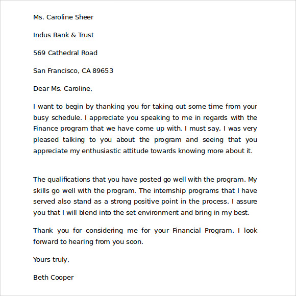 Formal Business Thank You Letter Format