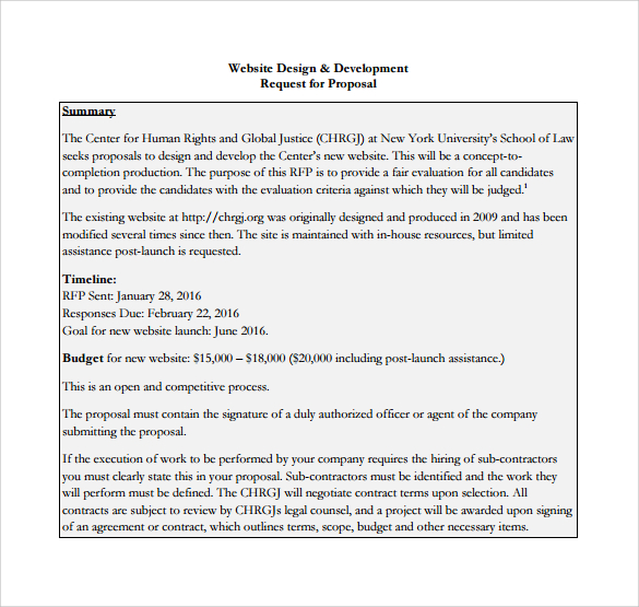 10 Website Proposal Templates Sample Templates