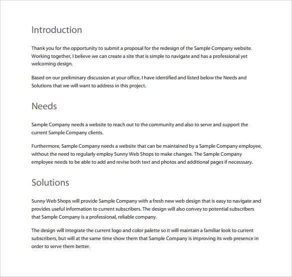 10 Website Proposal Templates Sample Templates