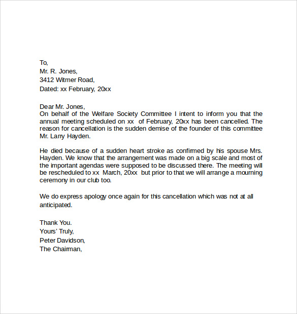FREE 12 Notice Of Cancellation Letter Templates In PDF MS Word 