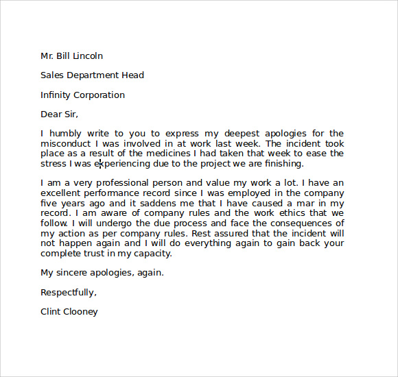 FREE 15 Apology Letters For Mistake In PDF MS Word