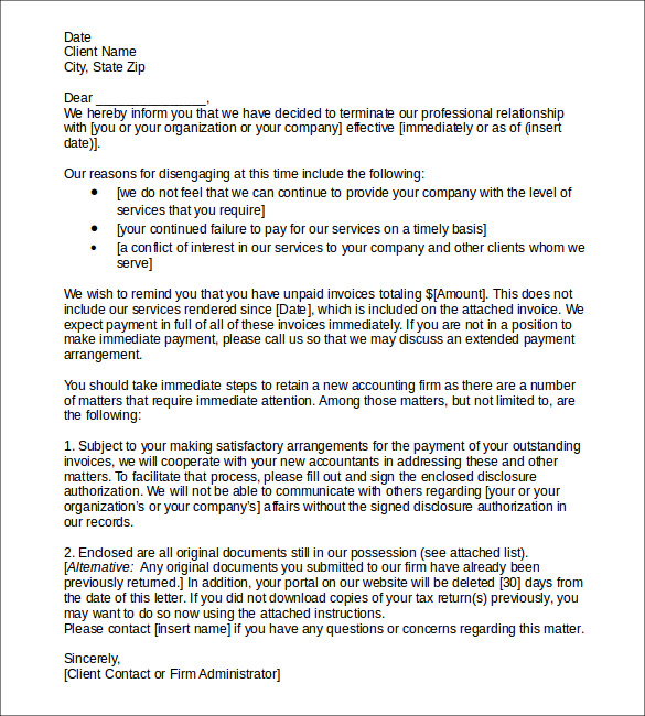 FREE 11 Termination Of Services Letter Templates In PDF MS Word 