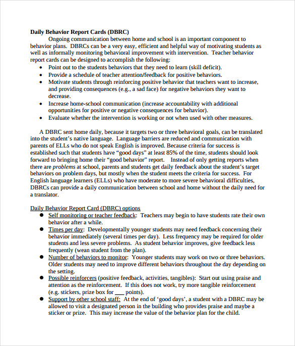 6 Sample Homeschool Report Cards Sample Templates