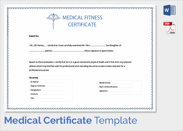 FREE 54 Sample Medical Certificates In PDF MS Word Pages 