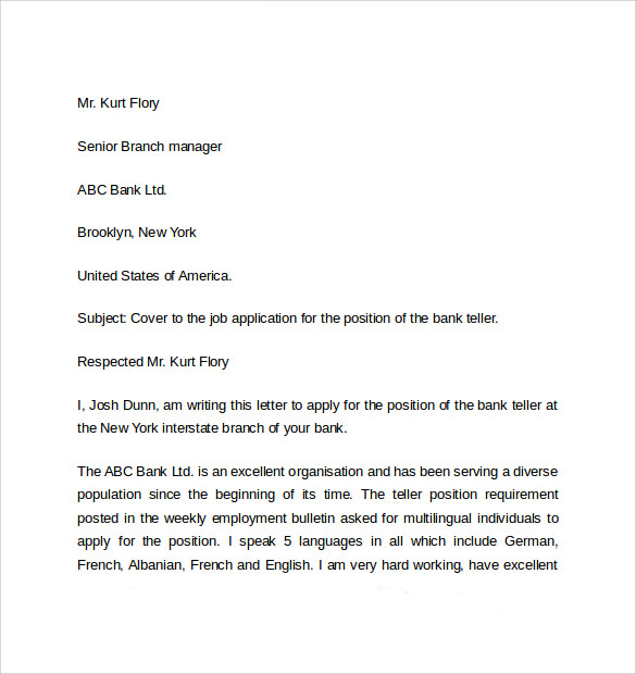 FREE 9 Simple Cover Letter Examples In PDF MS Word