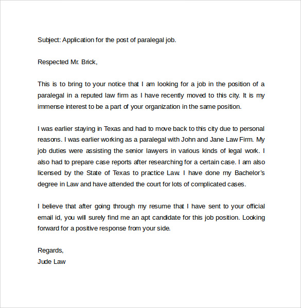 Subject Email To Apply Job