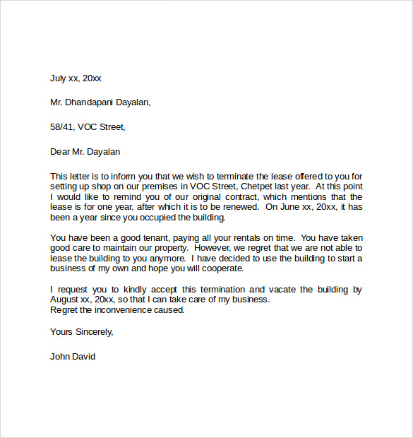 Writing A Cancellation Of Service Letter