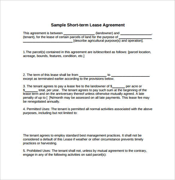 FREE 7 Simple Lease Agreement Templates In PDF MS Word Excel