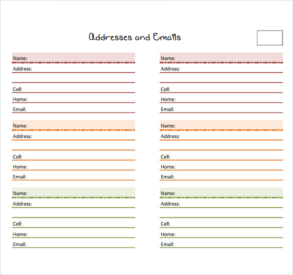 Excel Address Book Template Excel Templates