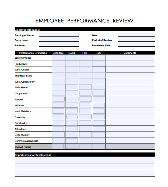 FREE 6 Sample Performance Review In PDF MS Word